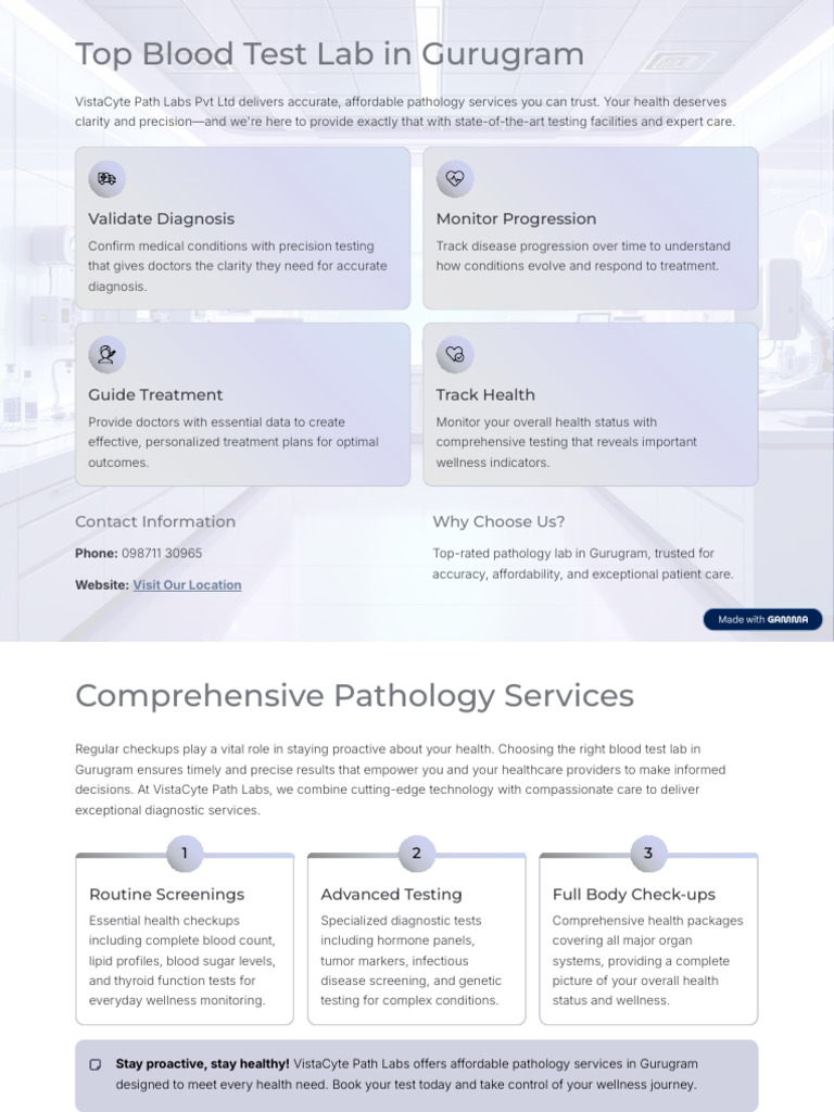 Top Blood Test Lab in Gurugram | PDF | Physical Examination | Pathology
