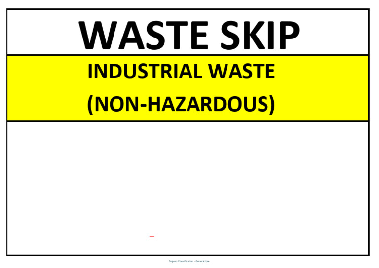 Waste Skip - B - Industrial Waste | PDF