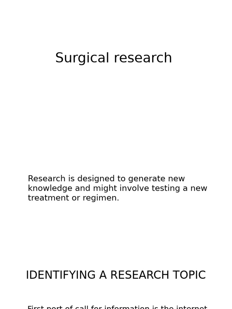 Surgical Research: Methods and Analysis | PDF | Statistics | Scientific ...