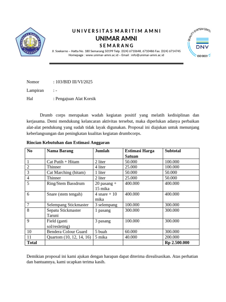 Proposal Pengajuan Alat | PDF