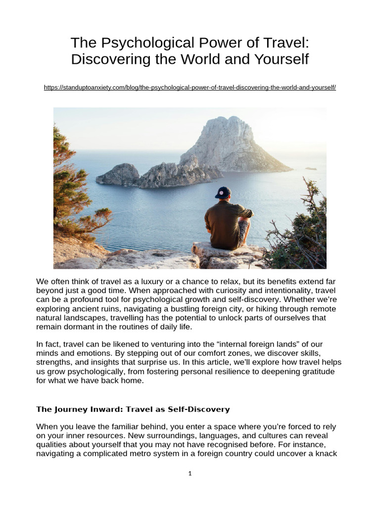 The Psychological Power of Travel | PDF | Psychological Resilience | Mental Health
