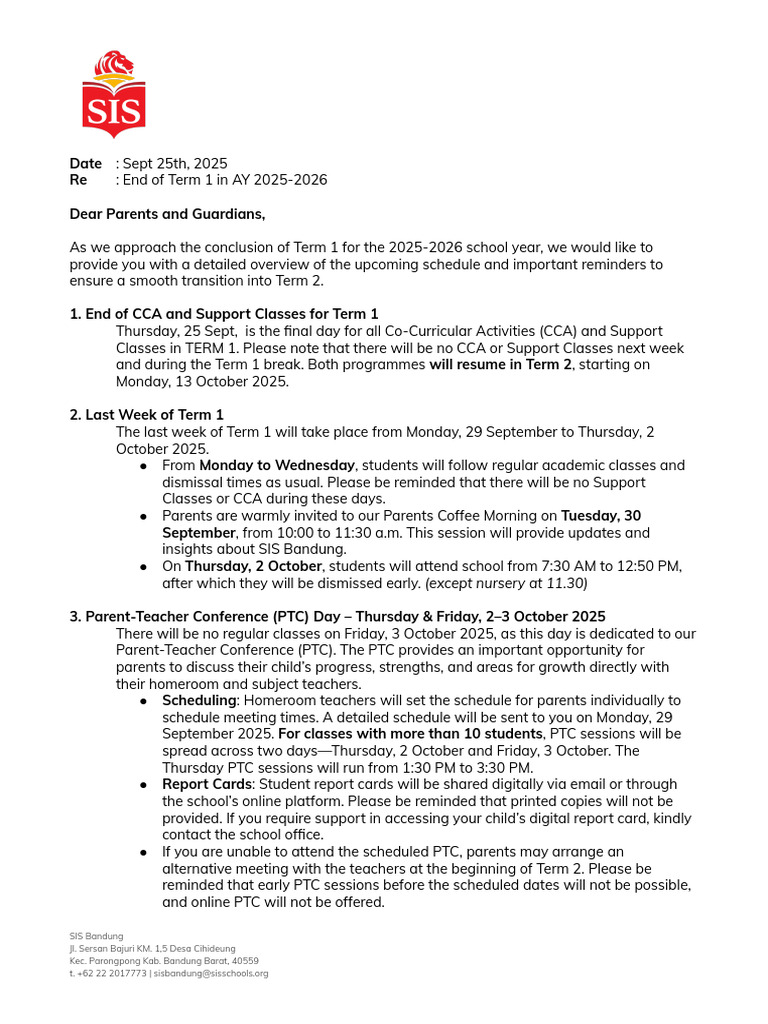 Term 1 Wrap-Up and PTC Details 2025 | PDF | Schools