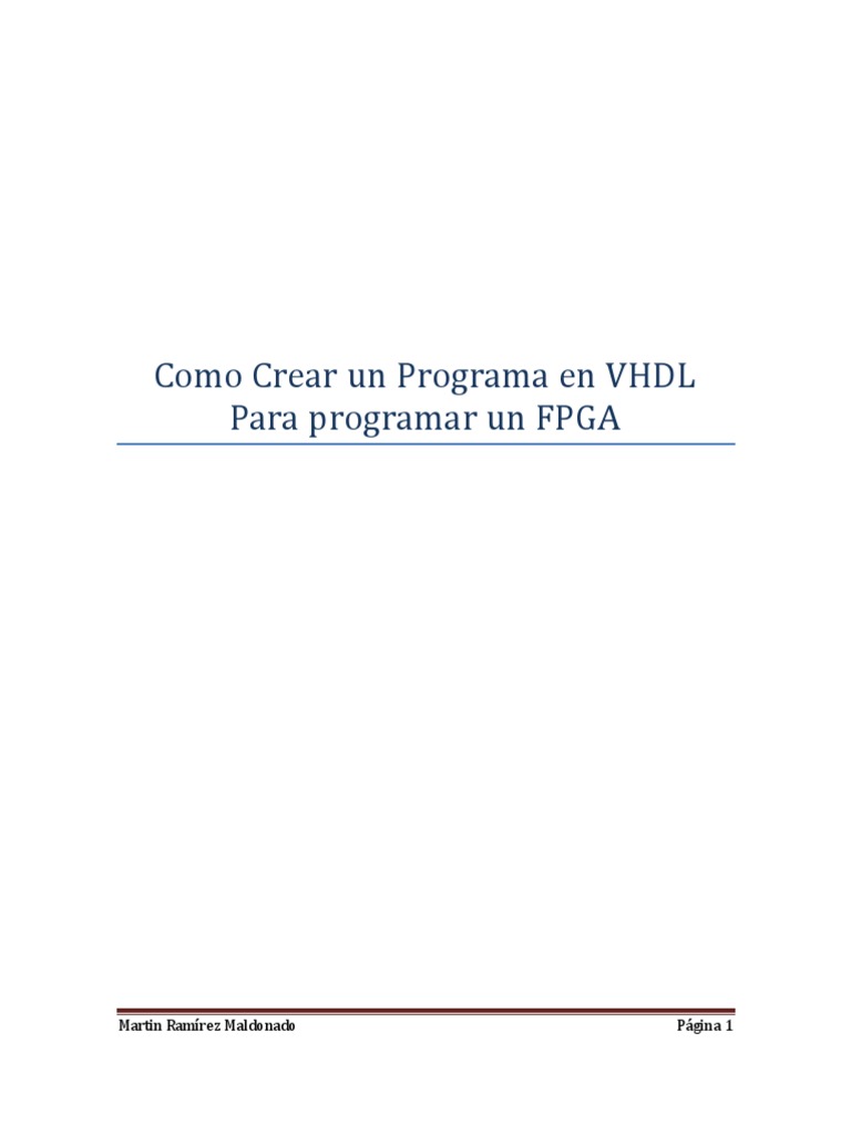 Guía de Programación VHDL para FPGA | PDF | Vhdl | Tecnología digital