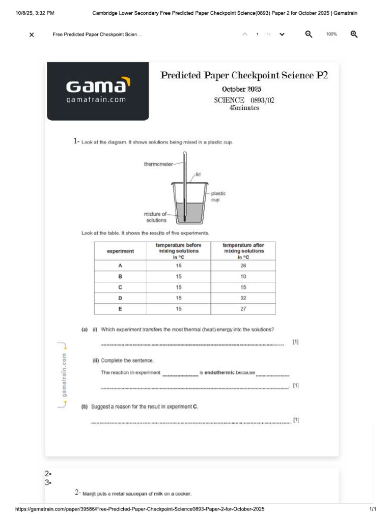 Science Paper 2 | PDF