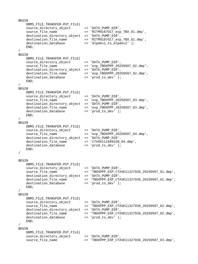 Oracle DBMS File Transfer Scripts | PDF