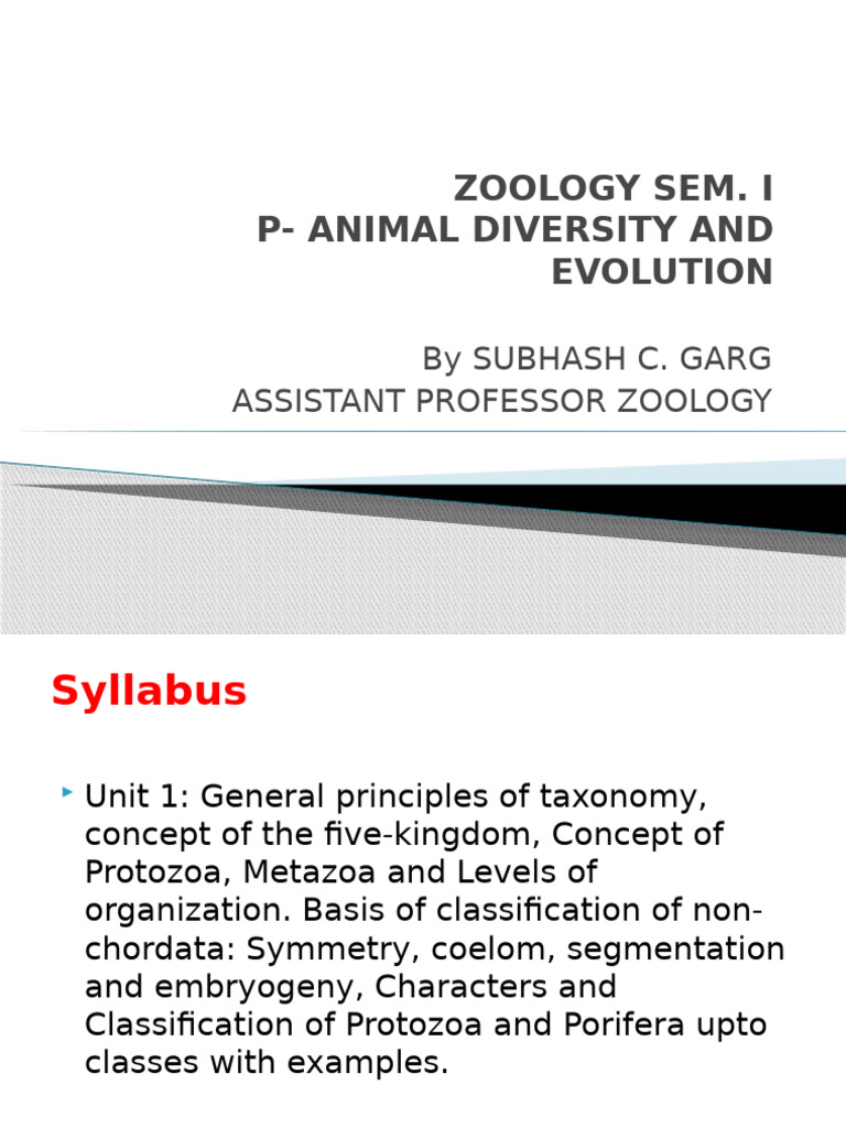 UNIT 1 Zoology | PDF