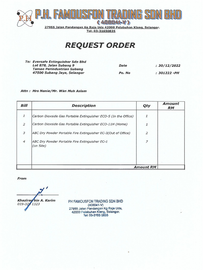 Req Order | PDF