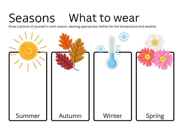 What To Wear Seasons Worksheet | PDF