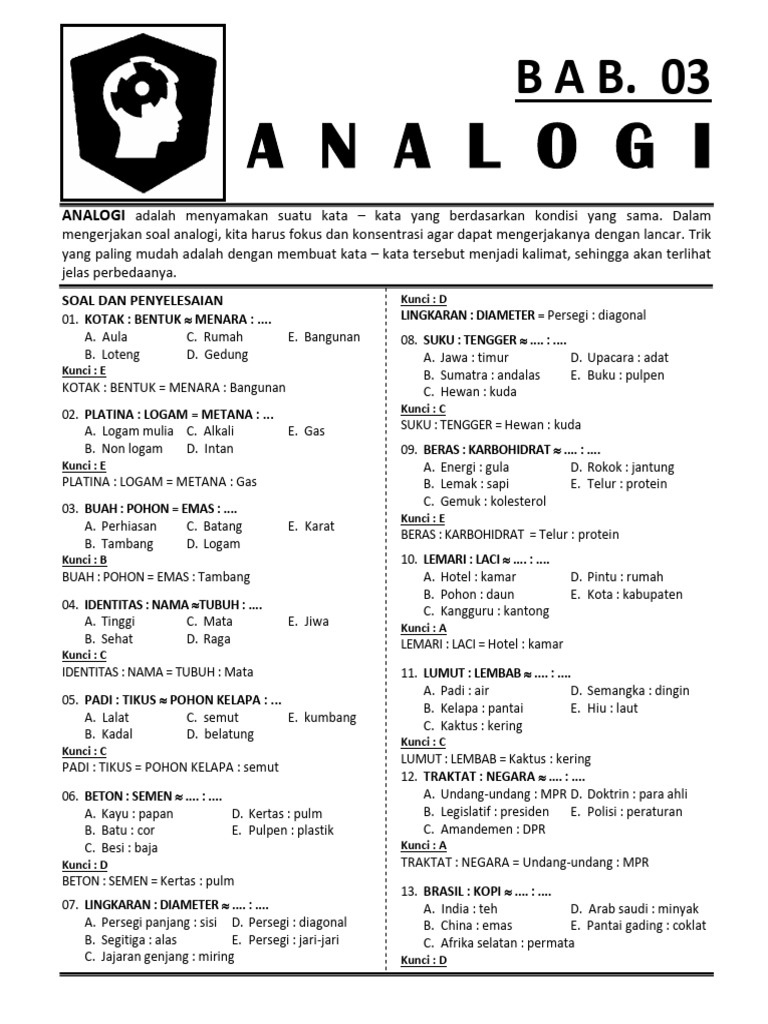 Soal dan Pembahasan Analogi Bahasa | PDF