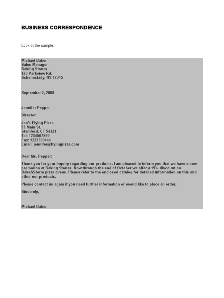 Business Correspondence Basics | PDF | Ms. | Ellipsis