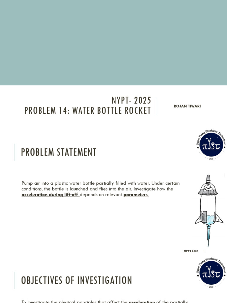 Water Bottle Rocket Acceleration Study | PDF | Rocket | Force