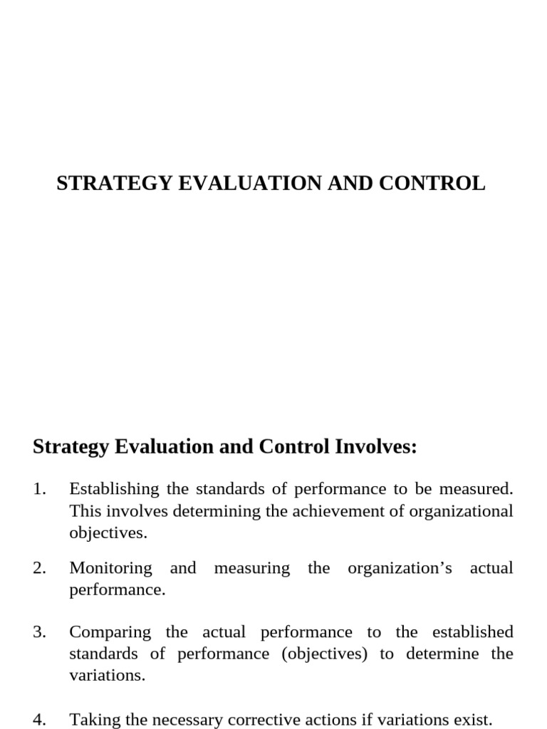 Strategy Evaluation and Control Methods | PDF | Performance Indicator ...