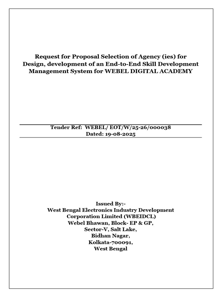 Selection of Agency (Ies) For Design, Development, and Implementation ...