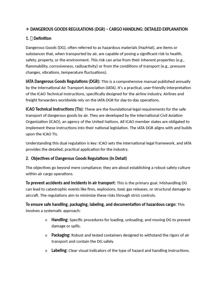 Air Cargo Dangerous Goods Regulations | PDF | Dangerous Goods | Cargo