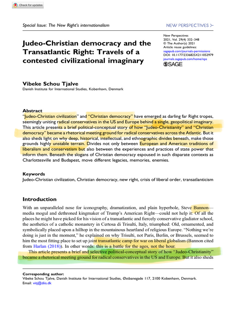 Tjalve 2021 Judeo Christian Democracy and The Transatlantic Right ...