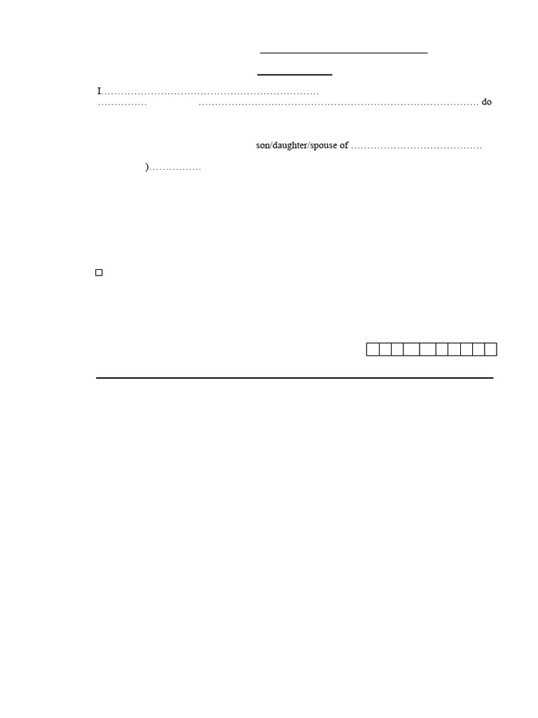 Form No. 14 Self DECLARATION For Delayed Reporting of BIRTH DEATH | PDF
