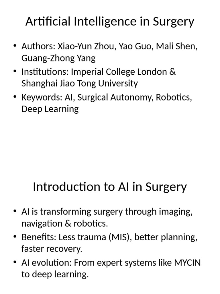 AI Transforming Surgical Practices | PDF
