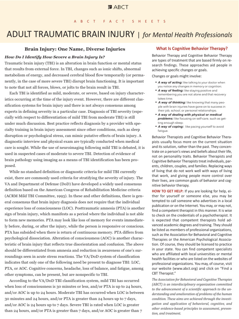 Traumatic Brain Professional | PDF | Traumatic Brain Injury | Concussion