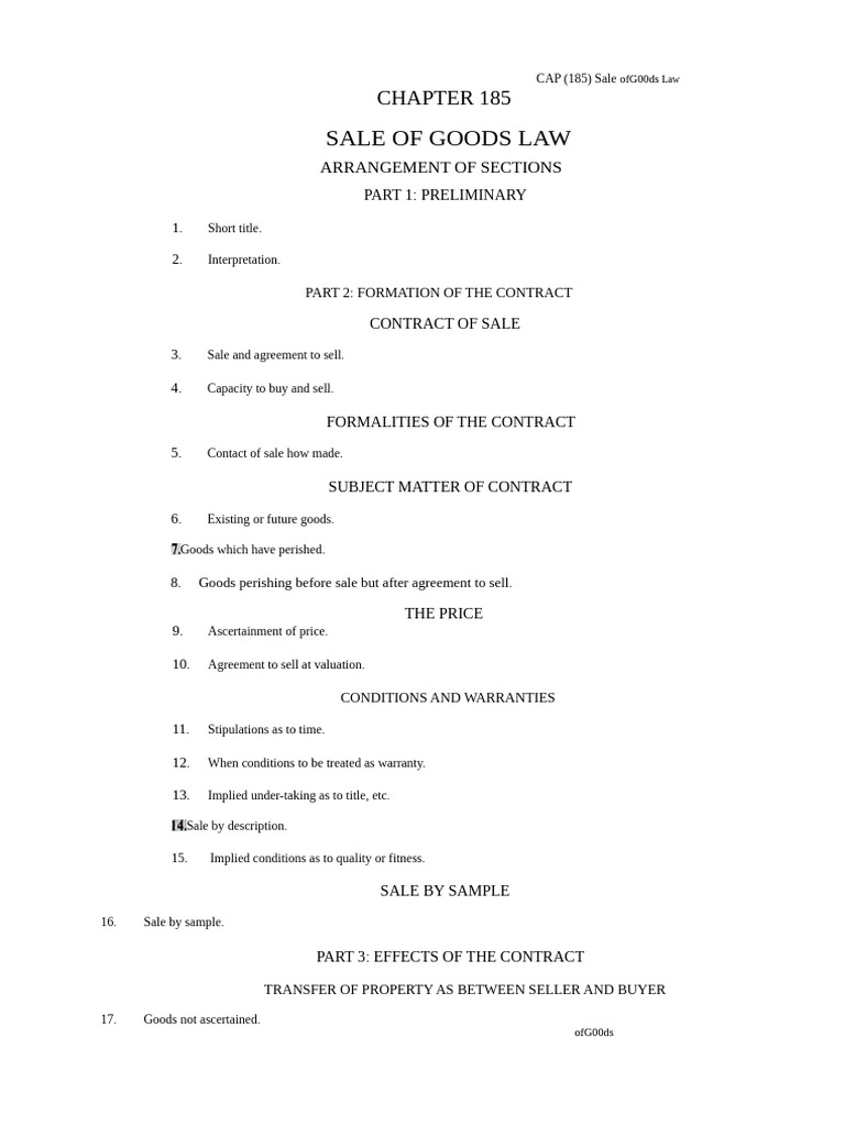Sale of Goods Law, Delta State | PDF | Private Law | Business Law