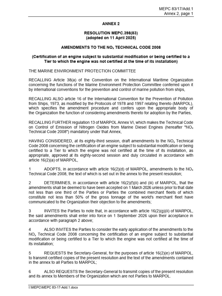 MEPC 83-17-Add.1 - Annex 2 | PDF