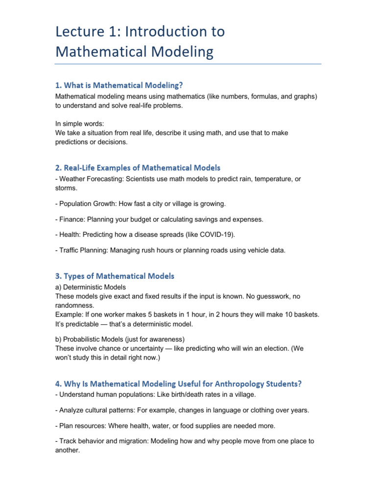 Introduction to Mathematical Modeling | PDF | Equations | Mathematics