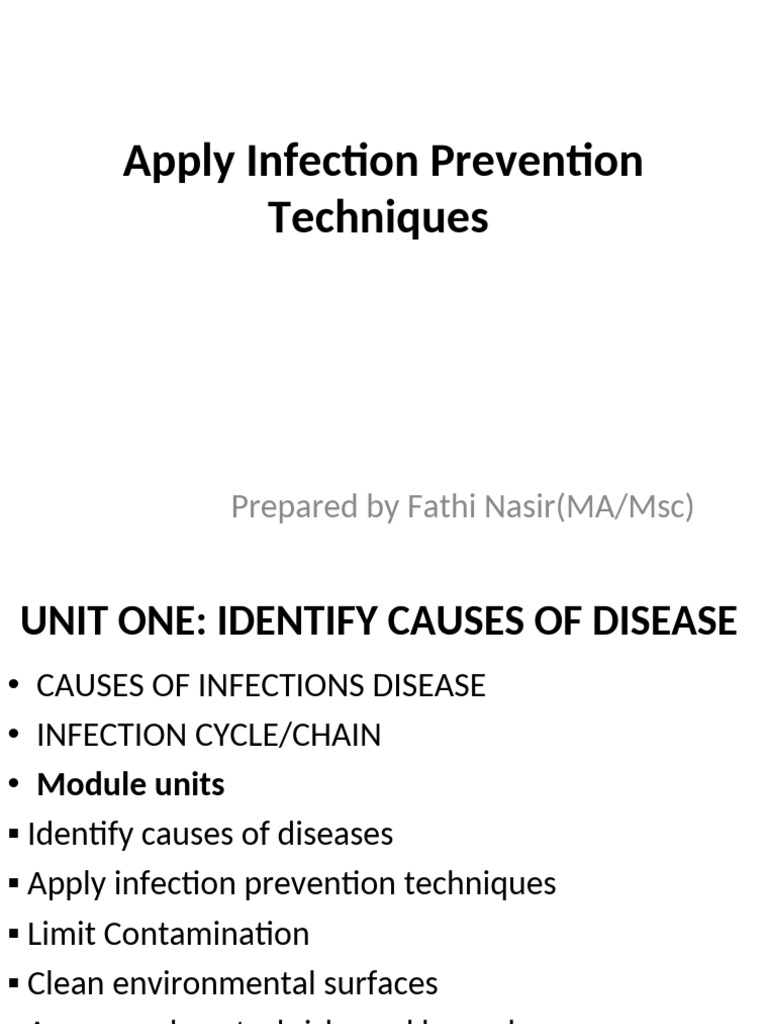 Apply Infection Prevention Techniques | PDF | Infection | Pathogen