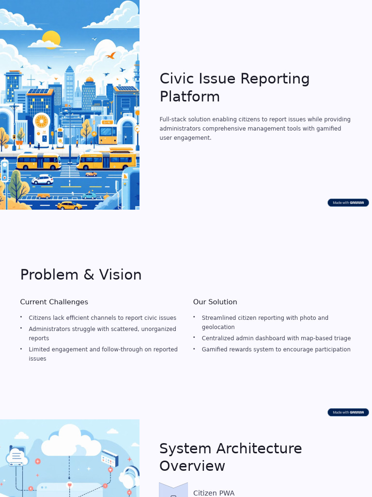 Civic Issue Reporting Platform Overview | PDF | Mongo Db | Information ...