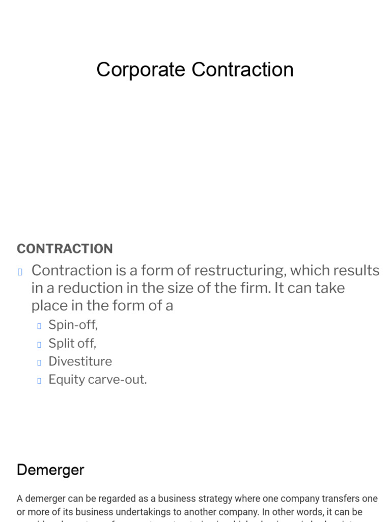 Demerger | PDF | Mergers And Acquisitions | Holding Company