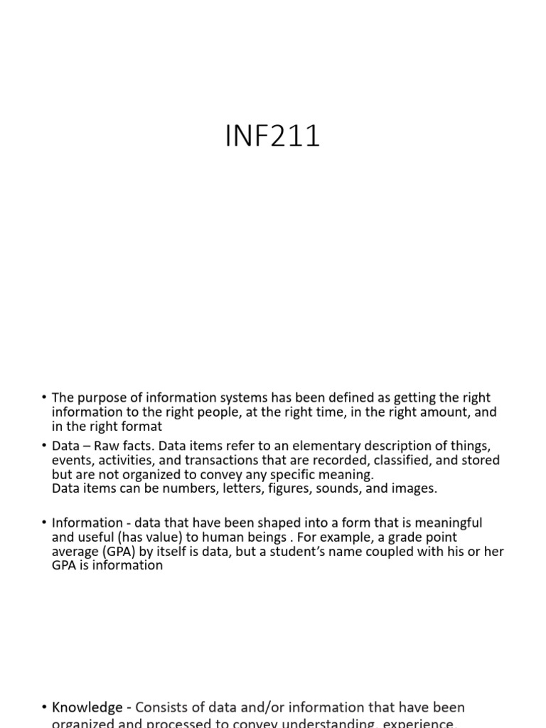 INF211 A | PDF | Information | System