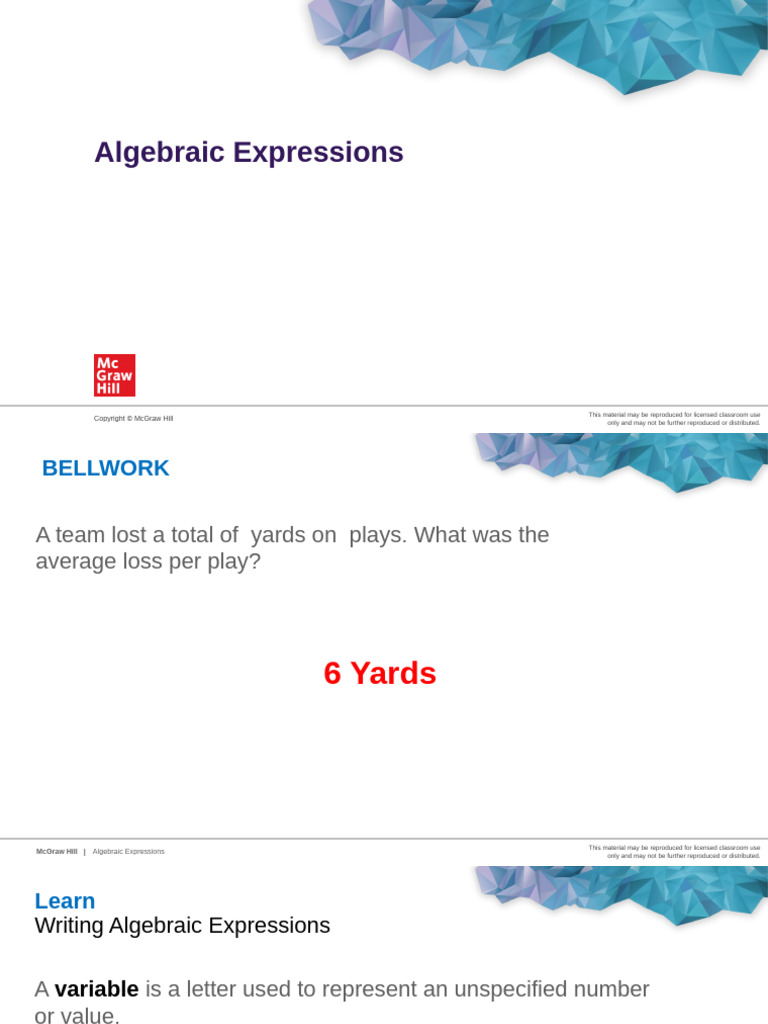Writing and Evaluating Expressions | PDF | Variable (Mathematics) | Algebra