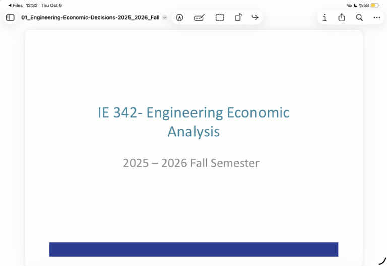 01 Engineering Economic Decisions 2025 2026 Fall | PDF
