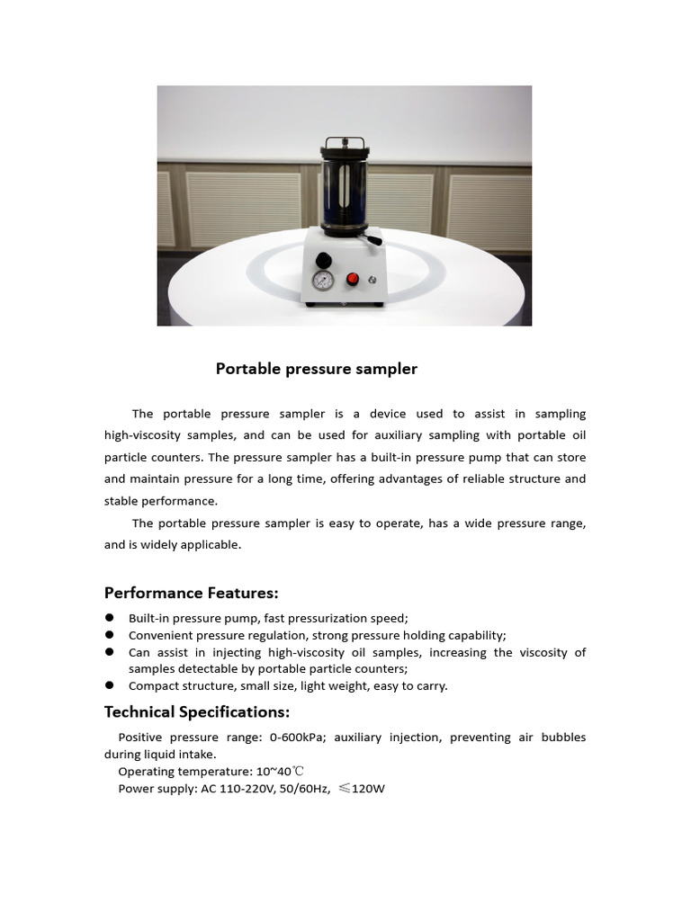 Pressure Sampler BYQ | PDF