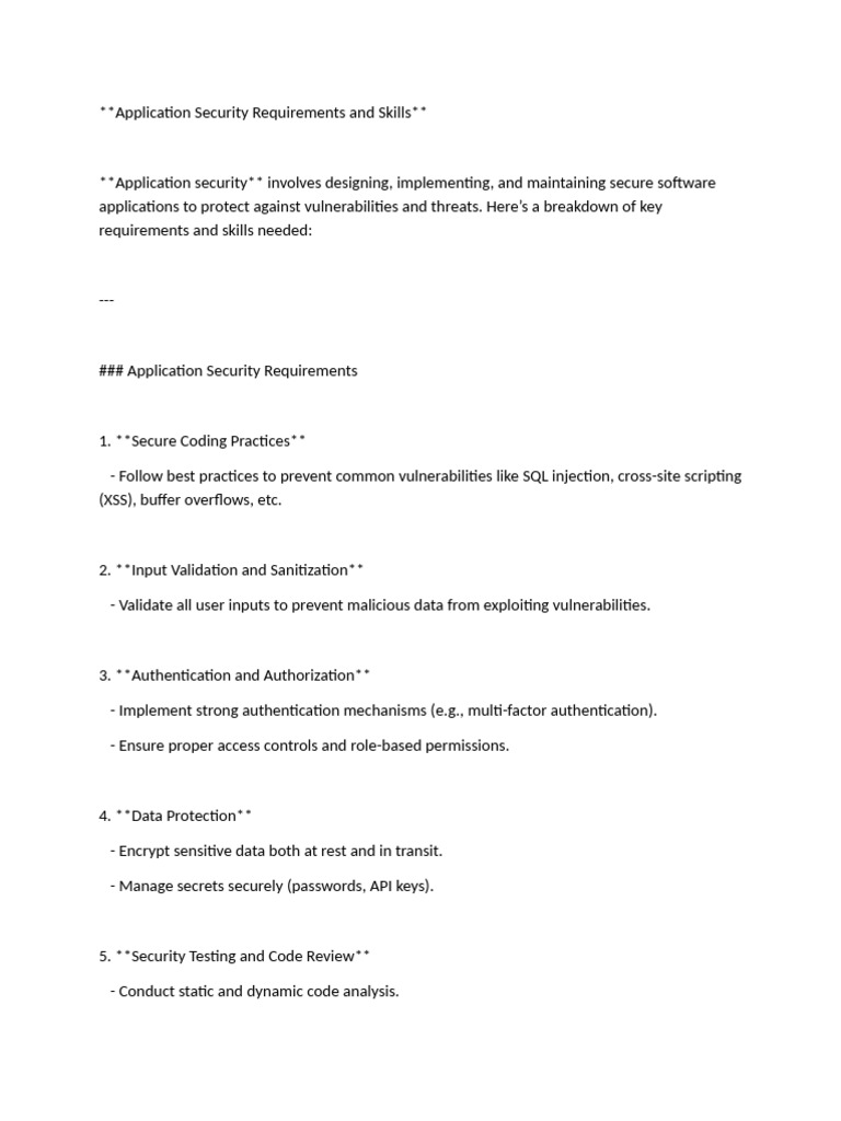 Application Security Requirements and Skills | PDF | Security ...