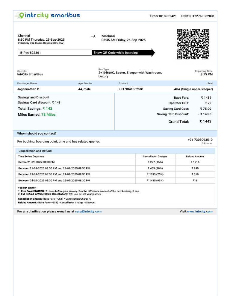 IC172740062831 Bus Ticket Receipt | PDF | Passenger Rail Transport ...