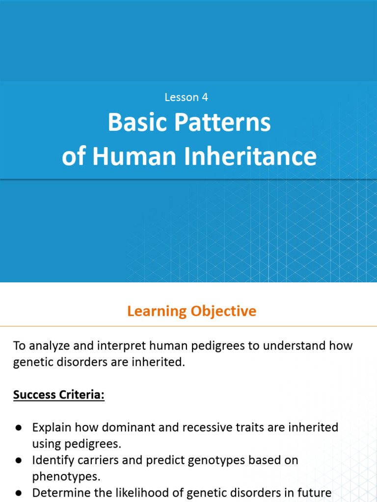 U3M10L4 - Basic Patterns of Human Inheritance 2 | PDF