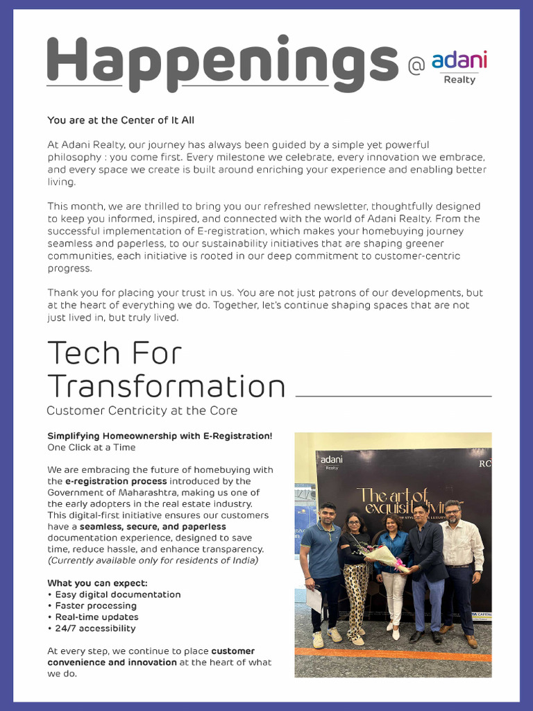 Adani Realty Newsletter 1st Edition | PDF