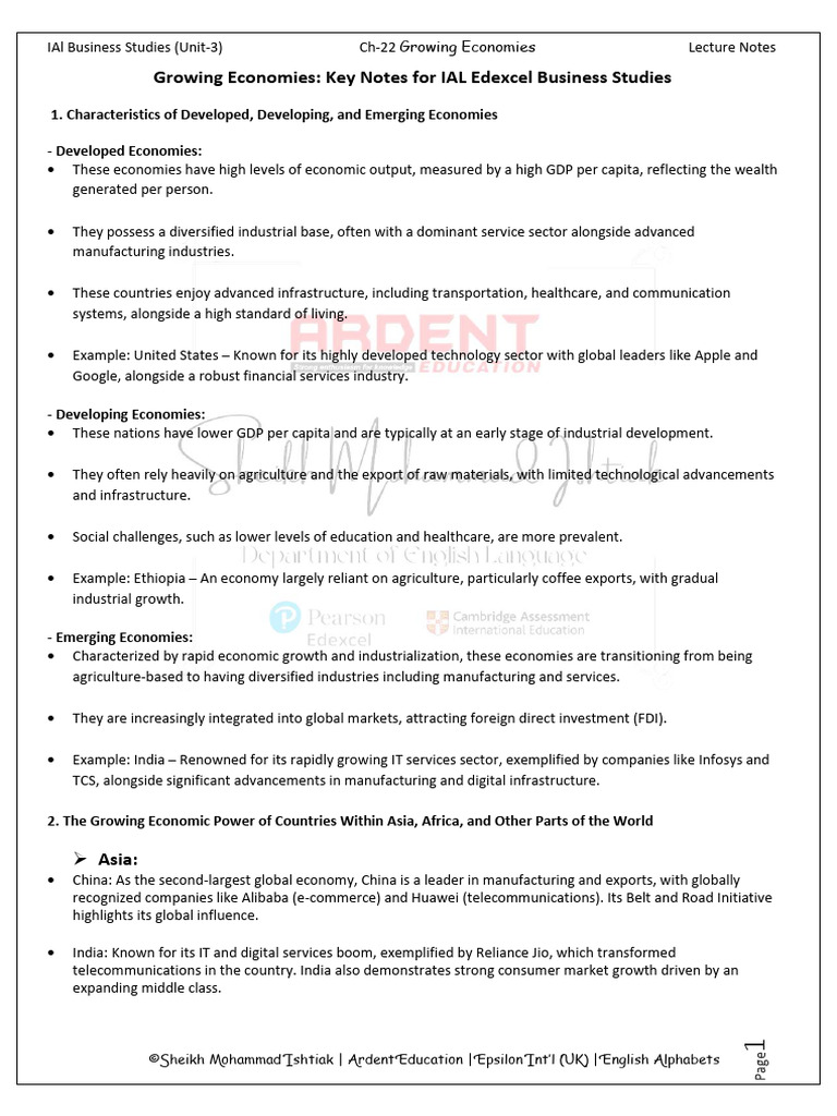 Characteristics of Emerging Economies | PDF | Gross Domestic Product ...