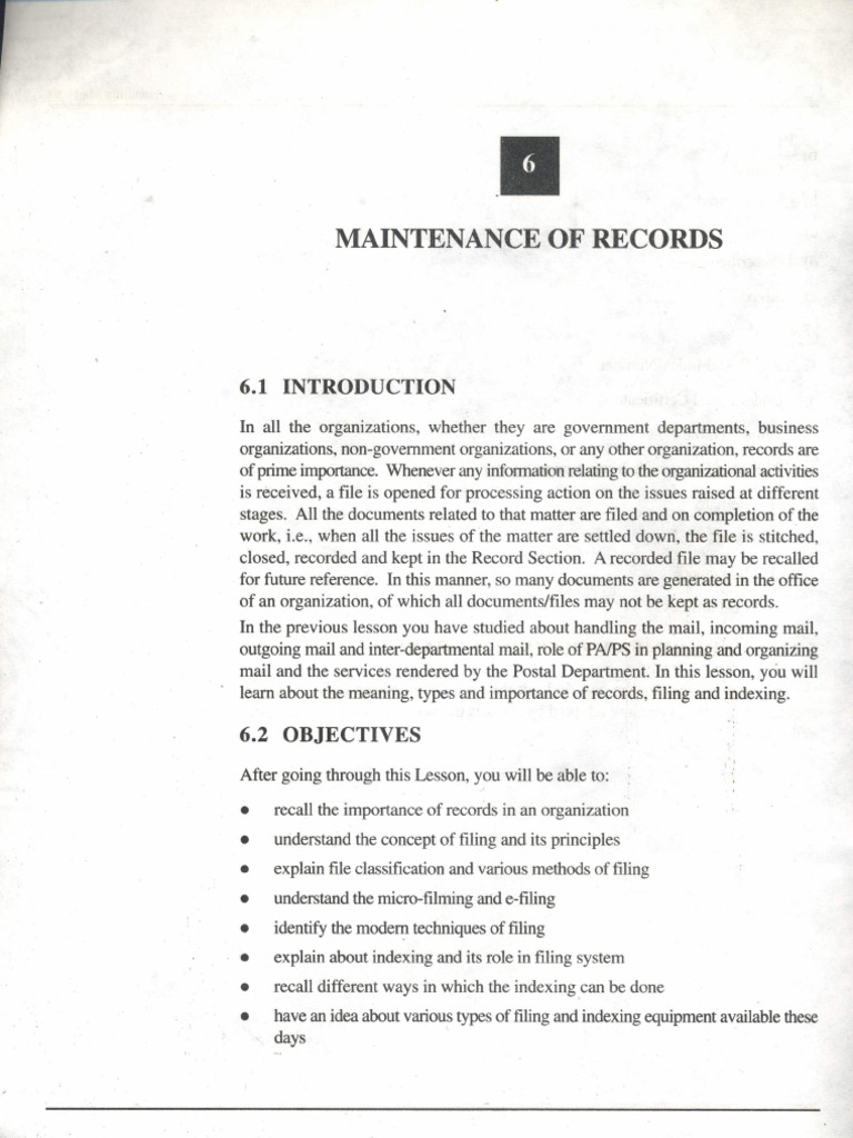 Lesson - 6 Maintenance of Records | PDF