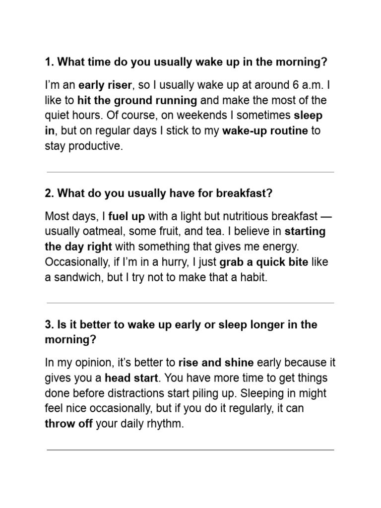 Morning Answers | PDF