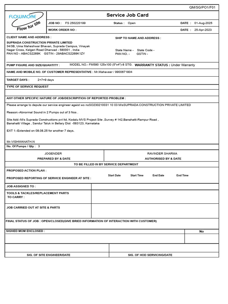Fs 250220199 Suprada Const PVT LTD Ext 1 | PDF