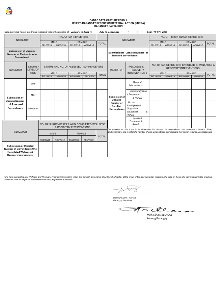 UBRA BADAC Salvacion Form 4 | PDF | Health Care | Medicine