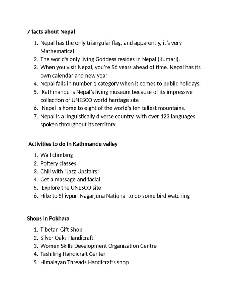 7 Facts About Nepal | PDF