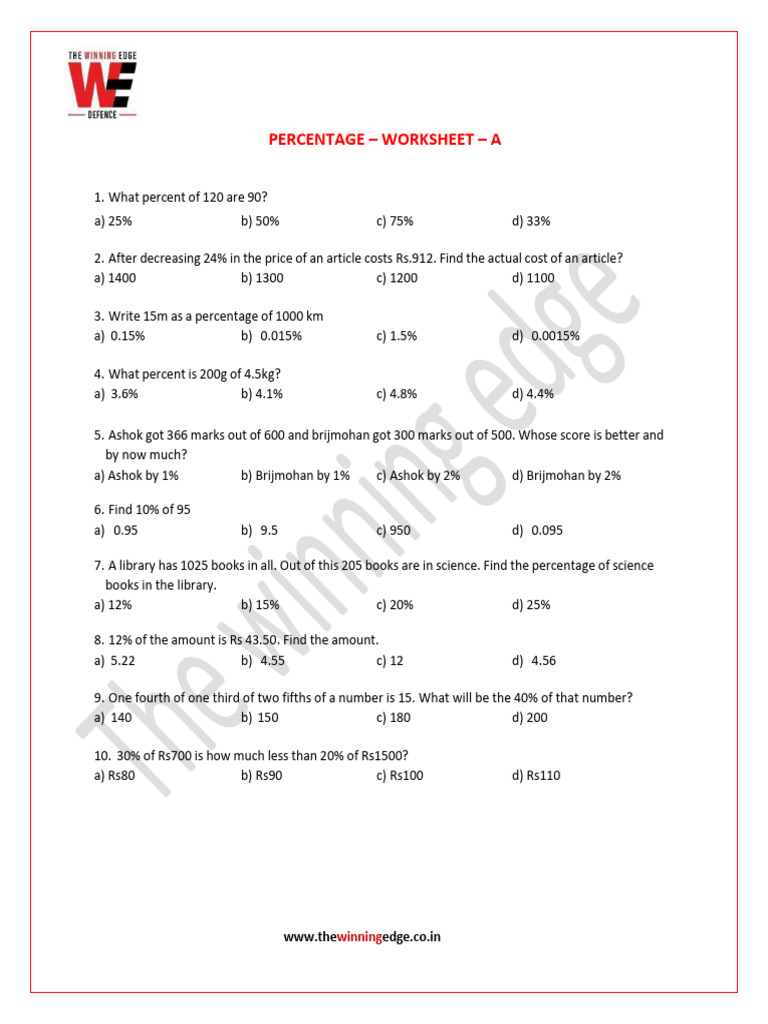 Percentage A | PDF