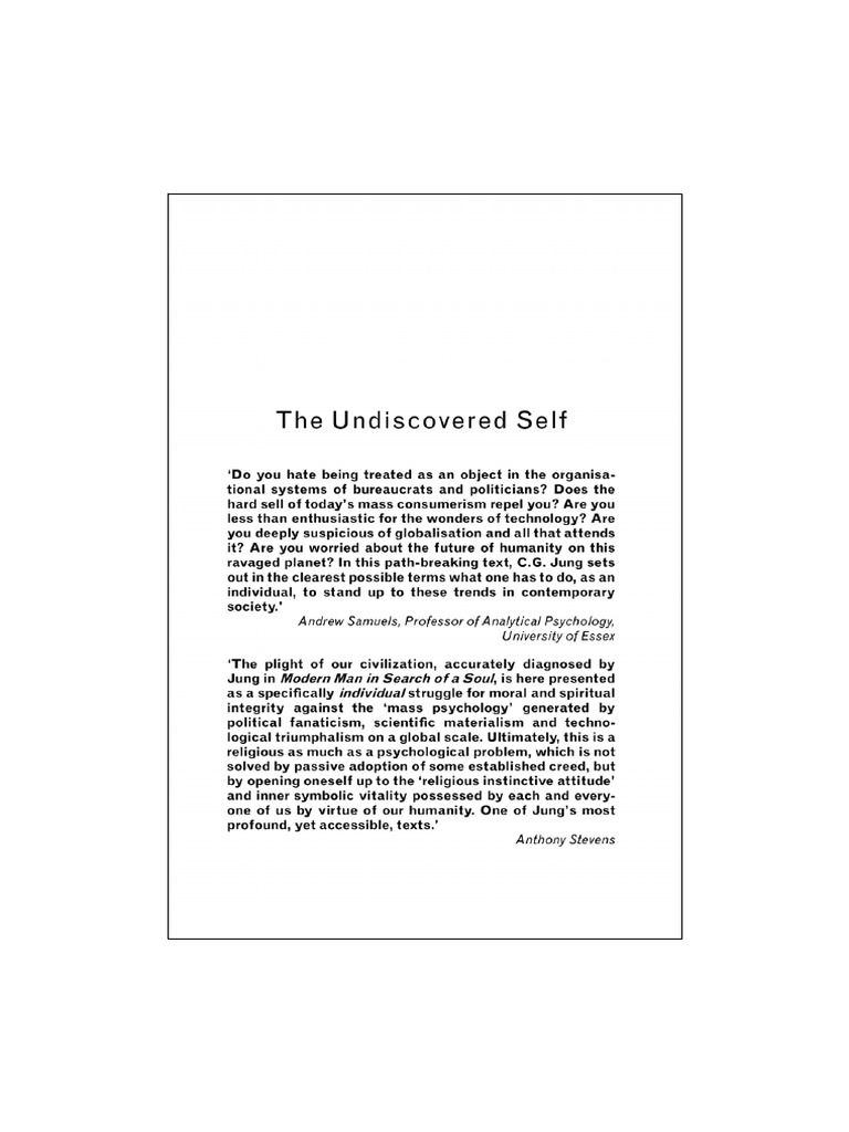 Carl Jung's The Undiscovered Self | PDF | Carl Jung | Analytical Psychology