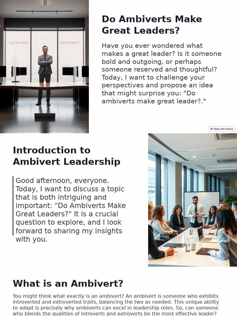 Do Ambiverts Make Great Leaders | PDF | Extraversion And Introversion ...