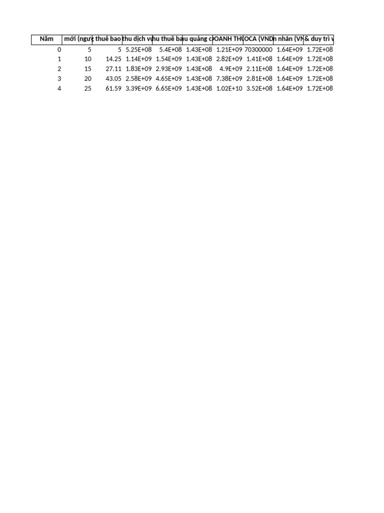Doanh Thu Chi Phi Loi Nhuan 5 Nam | PDF