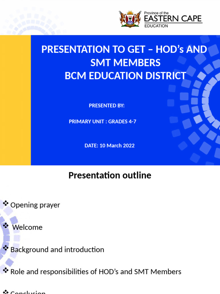 Final HOD and SMT Training Session | PDF | Teachers | Curriculum