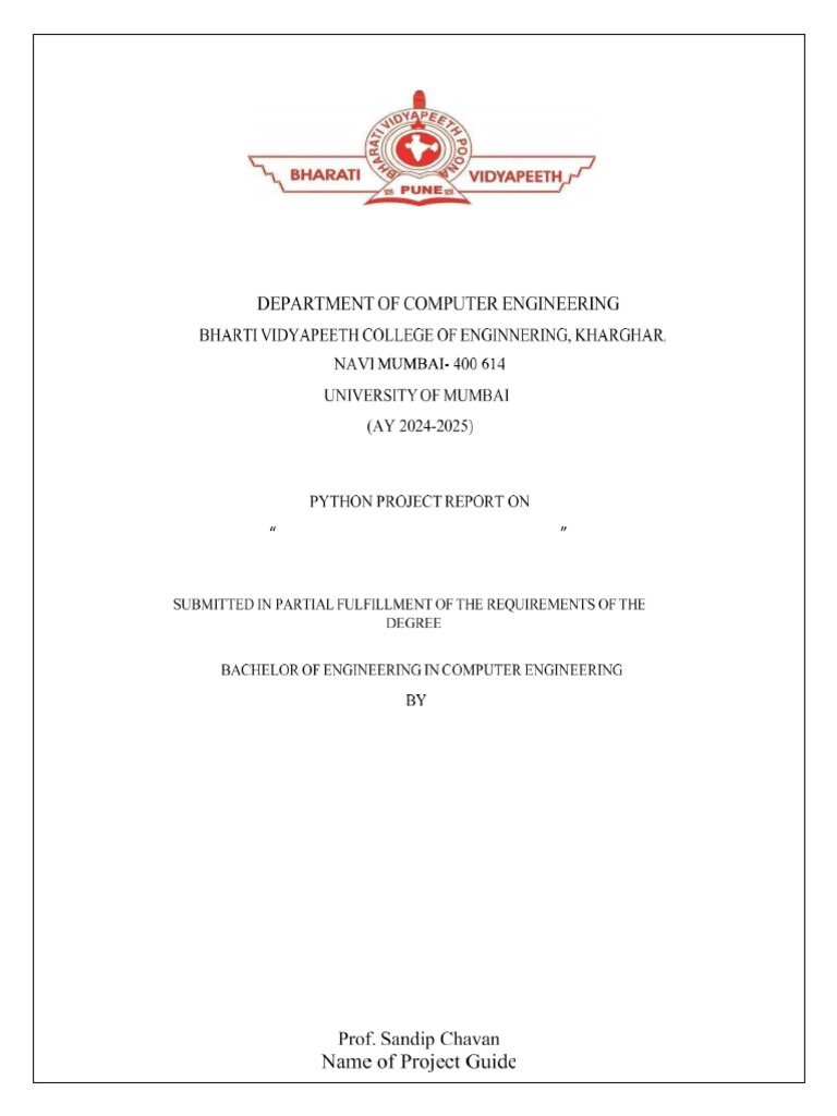 Python Mini Project Report | PDF | Computing