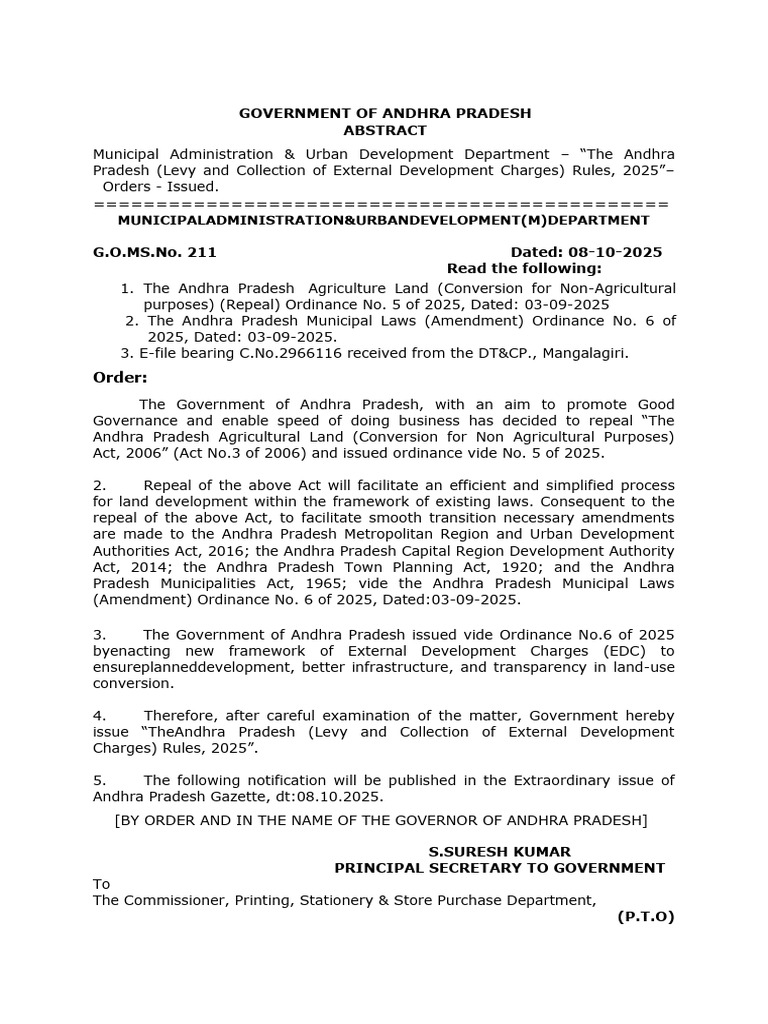 AP Land Conversion Charges 2025 | PDF | Taxes