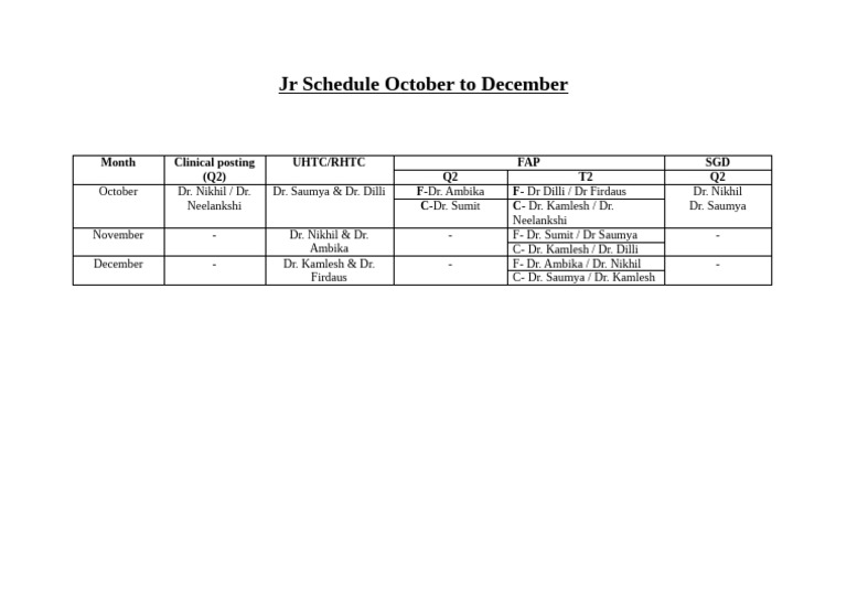 JR Schedule From October To December | PDF